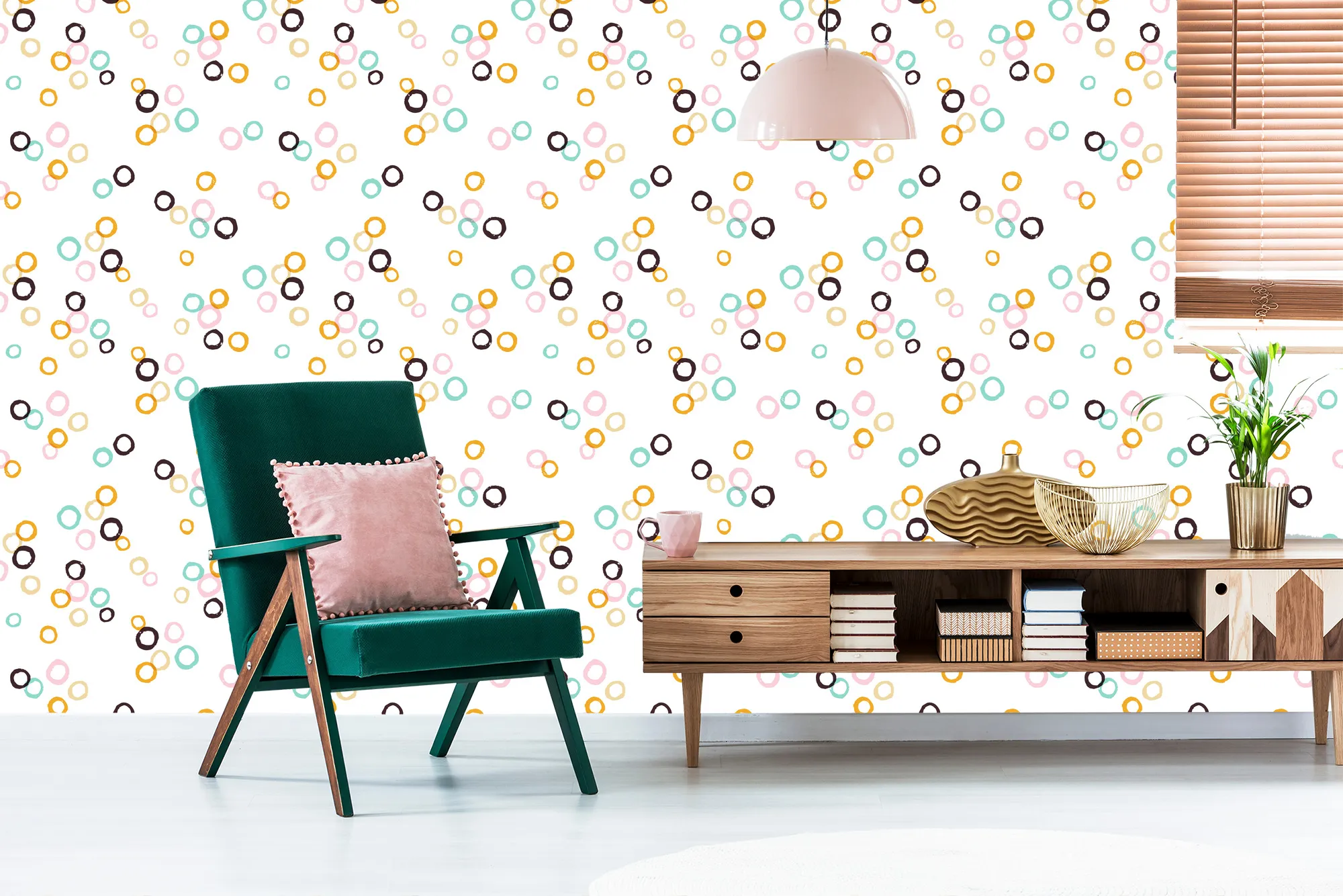 Behang Kleurrijke Kleine Cirkels - SASA Store