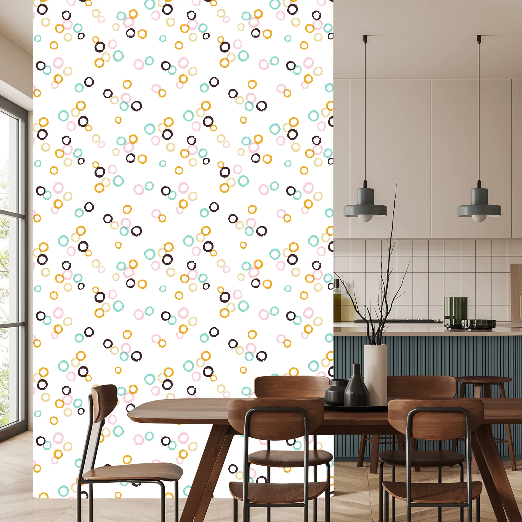 Behang Kleurrijke Kleine Cirkels - SASA Store