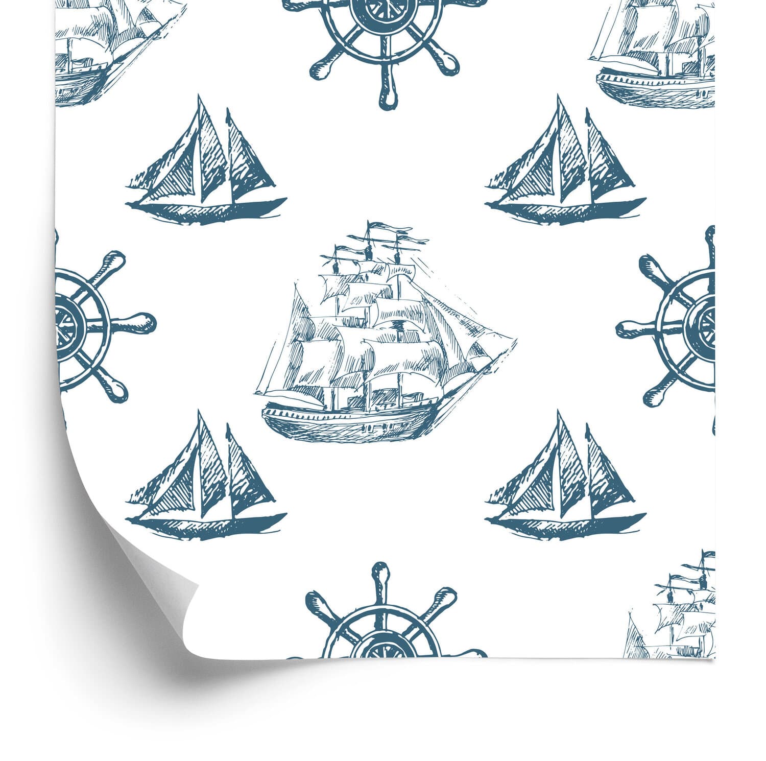 Wallpaper Sailing Ships in Vintage Style - SASA Store