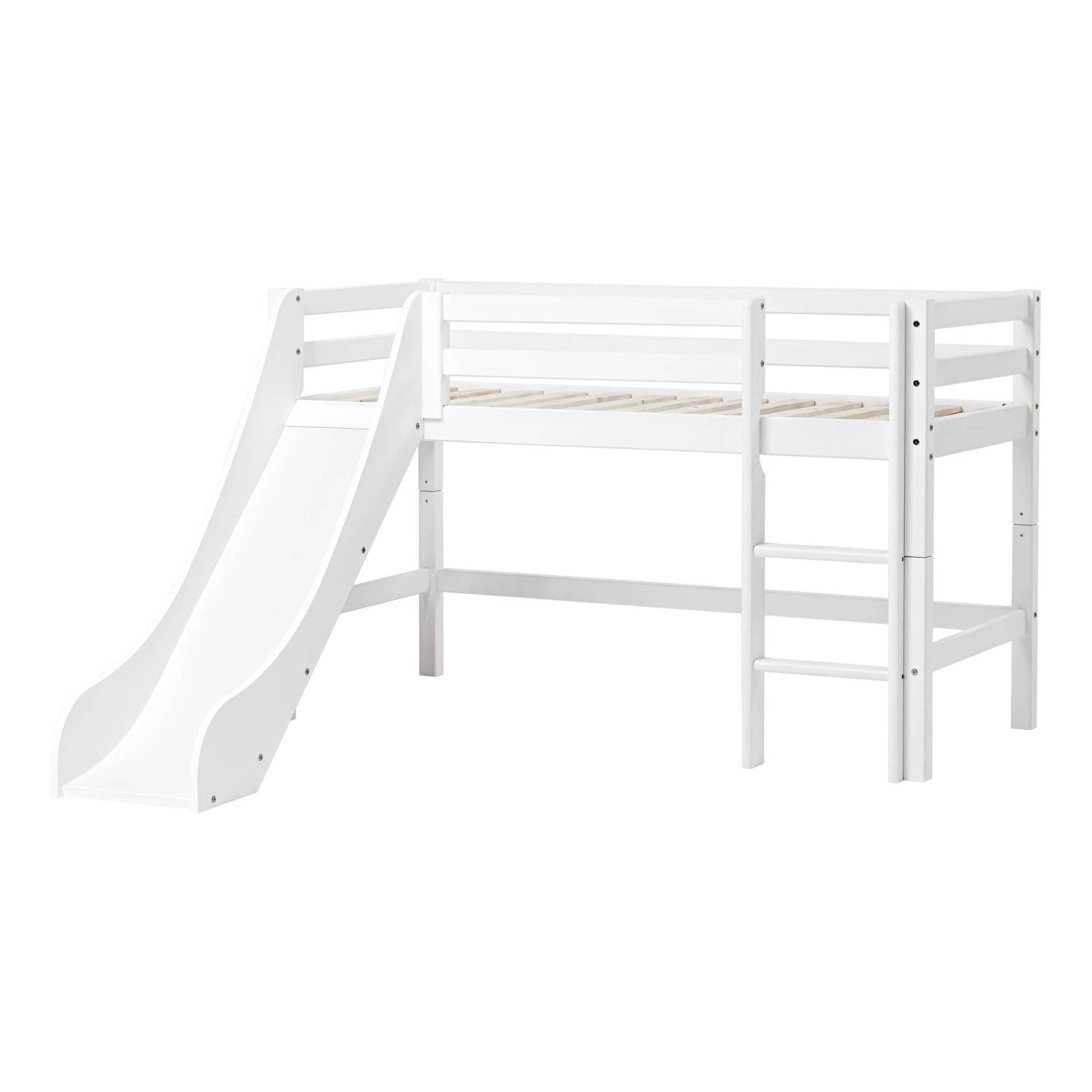 Hoppekids ECO Dream half-high bed 70x160 cm with slide, White - SASA Store