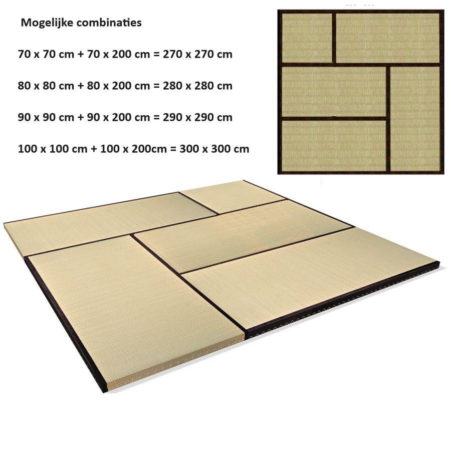 Vierkante Japanse tatami vloermat 100x100cm / Stylish and space saving!